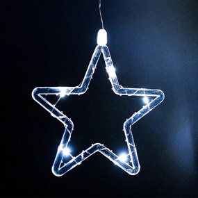 Světelný venkovní závěs Stars, 120x120cm, LED, studená bílá, časovač, 8 funkcí, 120 cm
