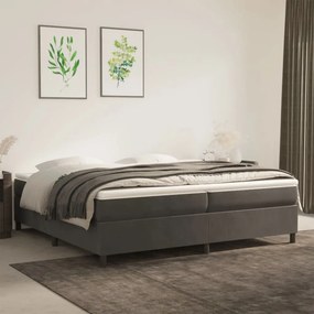 Box spring postel s matrací tmavě šedá 200x200 cm samet 3144700