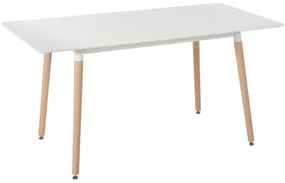 Rozkládací jídelní stůl 120/150 x 80 cm bílý / světlé dřevo MIRABEL Beliani