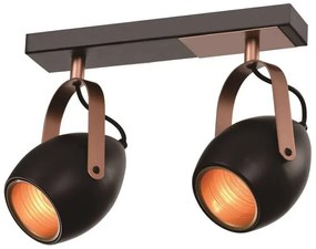 Černo-měděné stropnínástěnné svítidlo Anica pro žárovku 2x E14 - Candellux