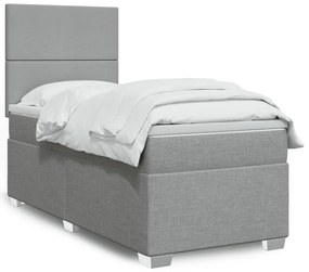 Box spring postel s matrací světle šedá 90x190 cm textil 3292636