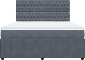 Box spring postel s matrací tmavě šedá 180x200 cm samet 3294713