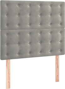 Box spring postel s matrací světle šedá 90x200 cm samet 3138061