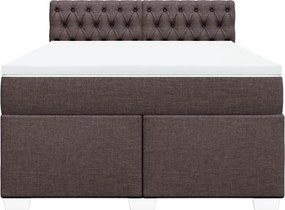 Box spring postel s matrací tmavě hnědá 140x200 cm textil 3285921