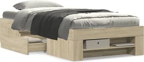 Rám postele bez matrace dub sonoma 90 x 200 cm kompozitní dřevo 3295494