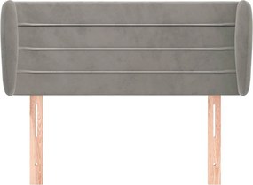 Čelo postele typu ušák světle šedé 83x23x78/88 cm samet 3117314