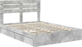 Postel s úložným prostorem s čelo Betonově šedá 150 x 200 cm 3411561