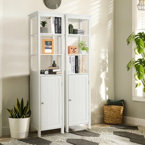 Costway 5patrová úzká vysoká skříňka s 3 polohovou policí – 40 × 32 × 161,5 cm