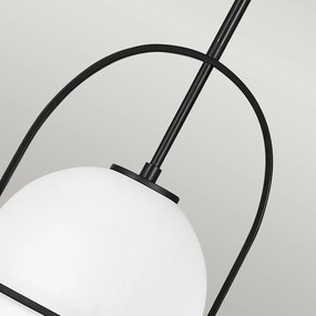 Designový lustr koule Elstead Somerset bílé sklo / černá