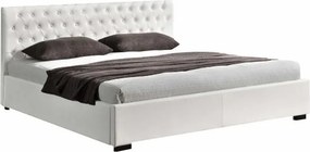 Tempo Kondela Čalouněná postel DORLEN 2 NEW 180x200, s úložným prostorem, bíla