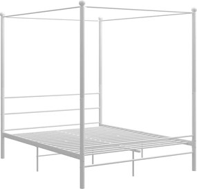 Rám postele s nebesy bílý kovový 160 x 200 cm 325064