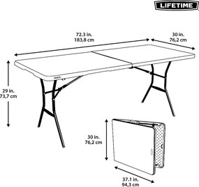 LANIT PLAST, s.r.o. skládací stůl 180 cm LIFETIME 80333 / 80471 LG1022
