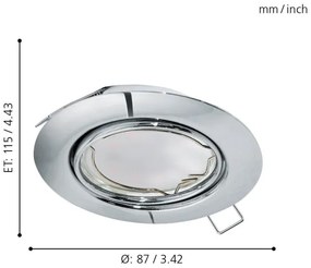Eglo 94407 - SADA 3x LED Podhledové svítidlo PENETO 3xGU10-LED/5W/230V