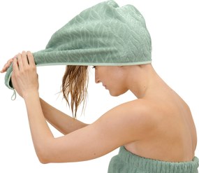 Tchibo - Ručníkový turban - barva: zelená