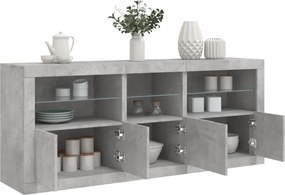 Příborník s LED osvětlením betonově šedý 162 x 37 x 67 cm 3208998