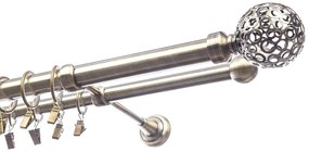 Kovová garnýže dvouřadá Koule Azur mosaz 25/16mm délka: 3,6m