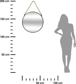 Závěsné zrcadlo Round2, černé