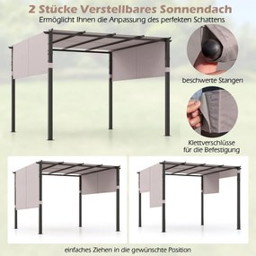 Costway Pergola se 2 nastavitelnými střechami altán voděodolný stabilní zimní