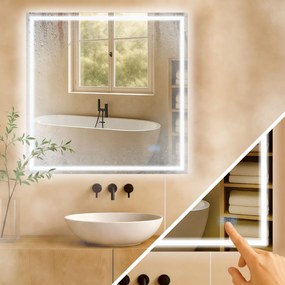 Koupelnové zrcadlo Jaffrey 80x80 bez Bluetooth – čiré sklo