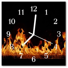 Skleněné hodiny čtvercové požární 30x30 cm