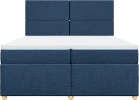 Box spring postel s matrací modrá 200x200 cm textil 3291386