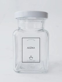Samolepka na kořenky ADŽIKA průhledná 3 × 4 cm základní písmo