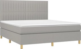 Box spring postel s matrací světle šedá 180 x 200 cm textil 3142513