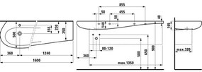 Laufen Ilbagnoalessi One Nábytkové umyvadlo s plochou vpravo 160 cm, bílá - LCC H8149714001041