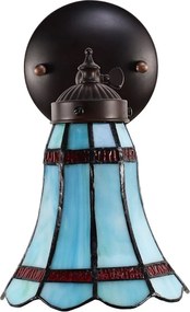 Modrá nástěnná Tiffany lampa červené pruhy RedLine - 17*12*23 cm E14/max 1*40W