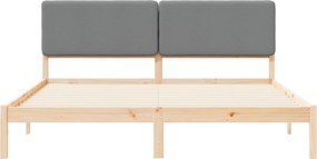 Rám postele s čalouněným čelem s čelo Světle šedá 200 x 200 cm 3405562
