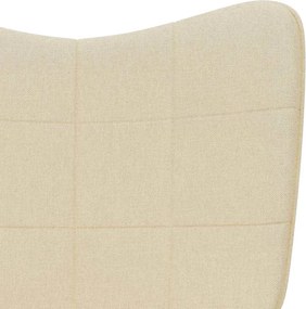 Houpací křeslo se stoličkou krémově textil 328020