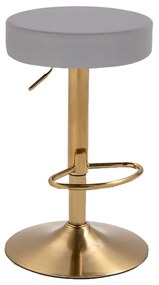 Barová židle TAMPA na zlaté podstavě - šedá