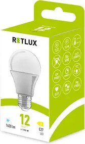 RETLUX RLL 608 A60 E27 bulb 12W / 1620 lm / 6500K - denní bílá / D