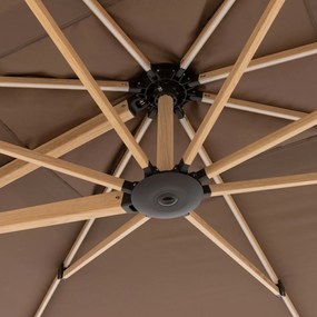 Doppler ALU WOOD XL 4x3 m - výkyvný zahradní slunečník s boční tyčí - Rozbalené zboží (S325)