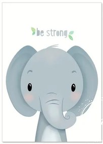 Obrázek na plátně - zvířátka s povzbuzujícím nápisem Motiv: TX2095D slon, Rozměry (cm): 13x18 cm