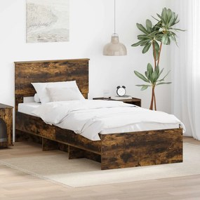Rám postele s čelo Kouřový dub 80 x 200 cm Kompozitní dřevo 3408904