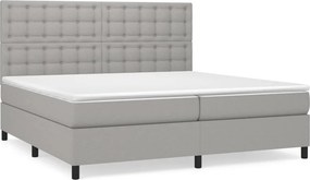 Box spring postel s matrací světle šedá 200 x 200 cm textil 3142121