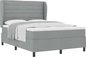Postel s boxspringem s matrací Světle šedá 140 x 200 cm textil 3340501