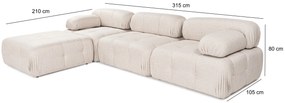Hanah Home Čtyřmístná pohovka s pufem DOBLO světle hnědá 315 cm