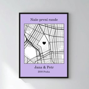 Personalizovaný plakát v rámu - 30x40 - mapa