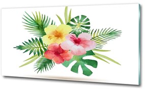 Wallmuralia Foto obraz fotografie na skle Havajské květiny 100x50
