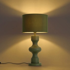 Retro stolní lampa zelená s látkovým stínidlem - Captain