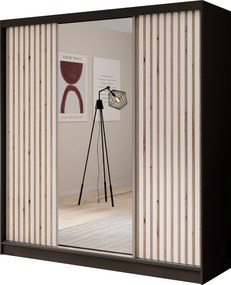 ADRK Furniture Šatní skříň s zrcadlem Ida 200 ADRK-SW-IDA-BW-200