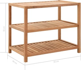 Koupelnový regál masivní ořechové dřevo 64 x 40 x 55 cm 247606