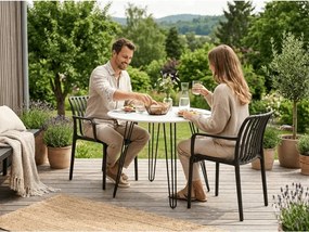 Plastová židle TREGO s područkami, antracitová