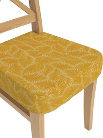 Sedák na židli IKEA Ingolf barva žlutá látka pletený vzor, vzorované