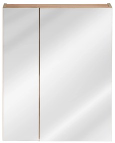 MAXMAX Koupelnová závěsná skříňka KAPA 60 cm dub zlatý - se zrcadlem