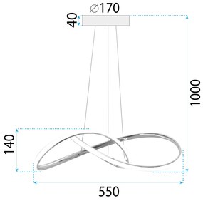 Toolight Toolight, LED stropní svítidlo, neutrální světlo 4000K, 32W, APP1601-CP, zlatá lesklá, OSW-05478