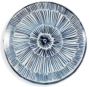 VILLA D’ESTE HOME TIVOLI Designový servírovací talíř Masai, porcelán, bílá/modrá, 30cm