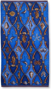 Pip Studio plážová osuška Little Sea Blue 100x180cm, modrá (Beachtowel z bavlněného froté )